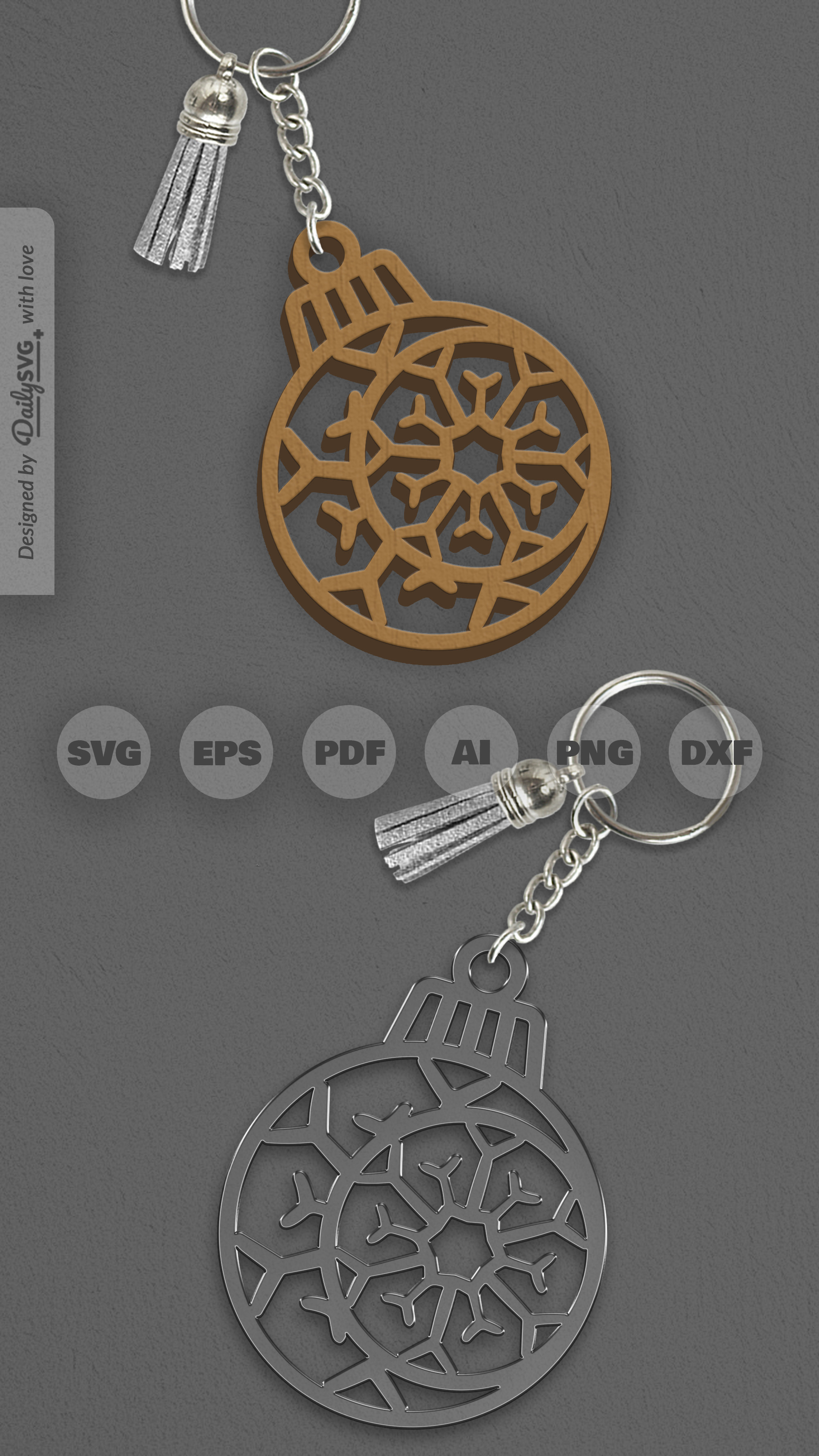 Moon Snowflake Bauble SVG (5981164)