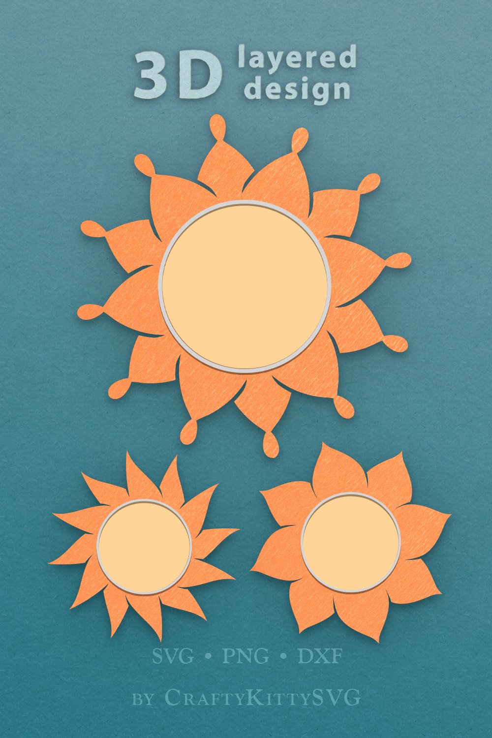 Sun Flower Sunflower SVG, 3D layered Sunflower photo frame