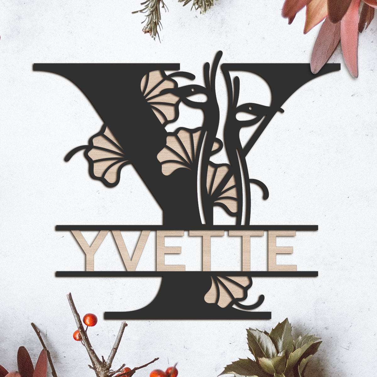 Y - Split Monogram Japanese Layered Cut File - SVG / DXF