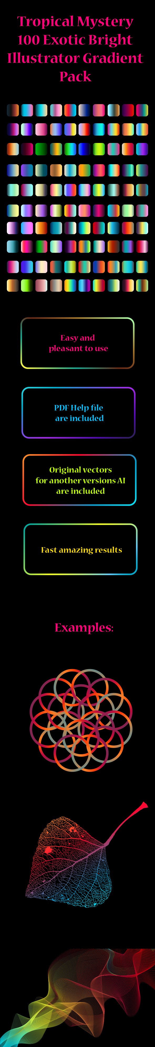 100 Exotic Bright Gradients for Adobe Illustrator