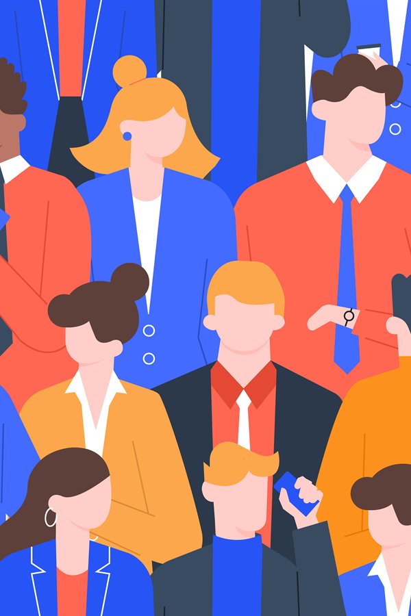 Business people crowd pattern. Office colleague characters