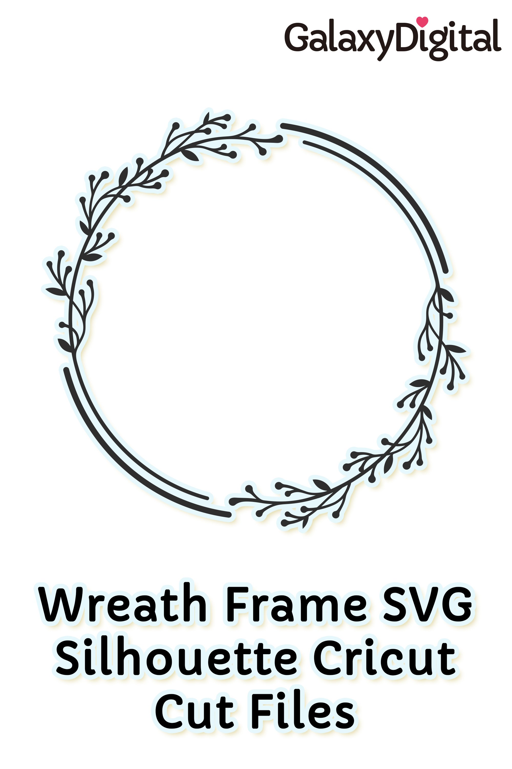 Wreath SVG, Simple Wreath Frame SVG, Wedding SVG - 09234