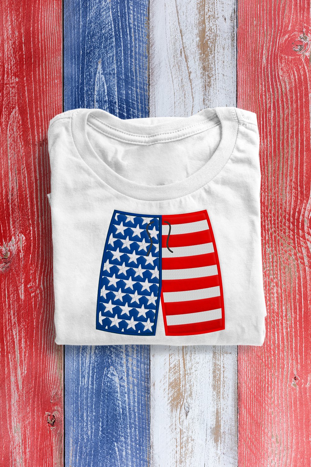 Patriotic Swim Trunks Applique Embroidery File