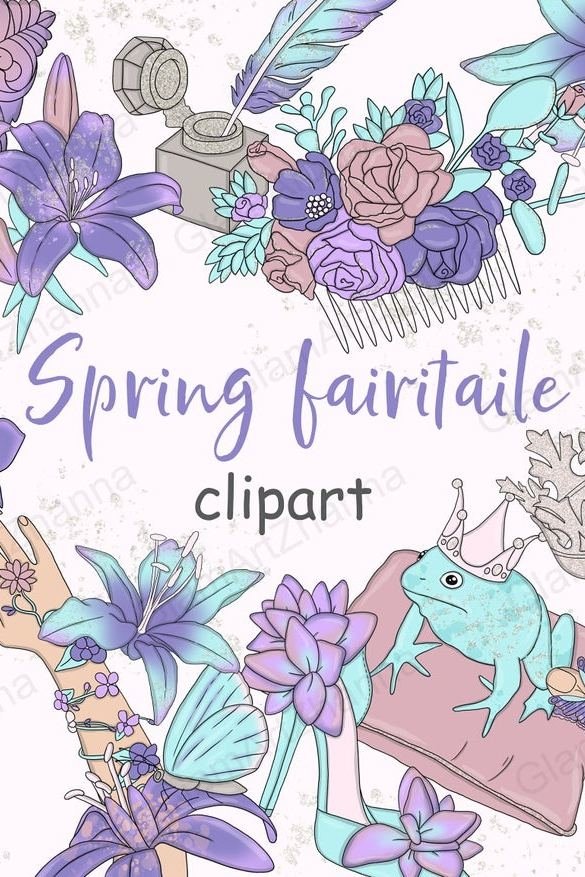 Spring Fairytale CLIPART Magic Fantasy Weekly Sticker - PNG