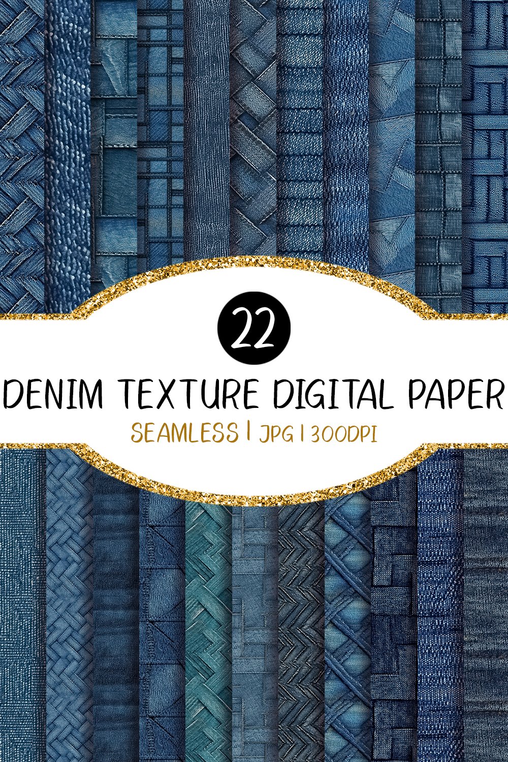 Seamless Denim Texture Digital Paper