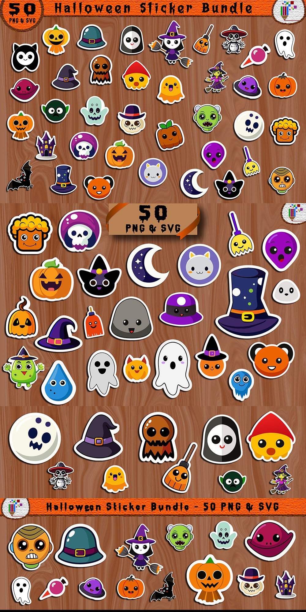 Halloween Sticker Bundle Printable Stickers Pack (4623309)