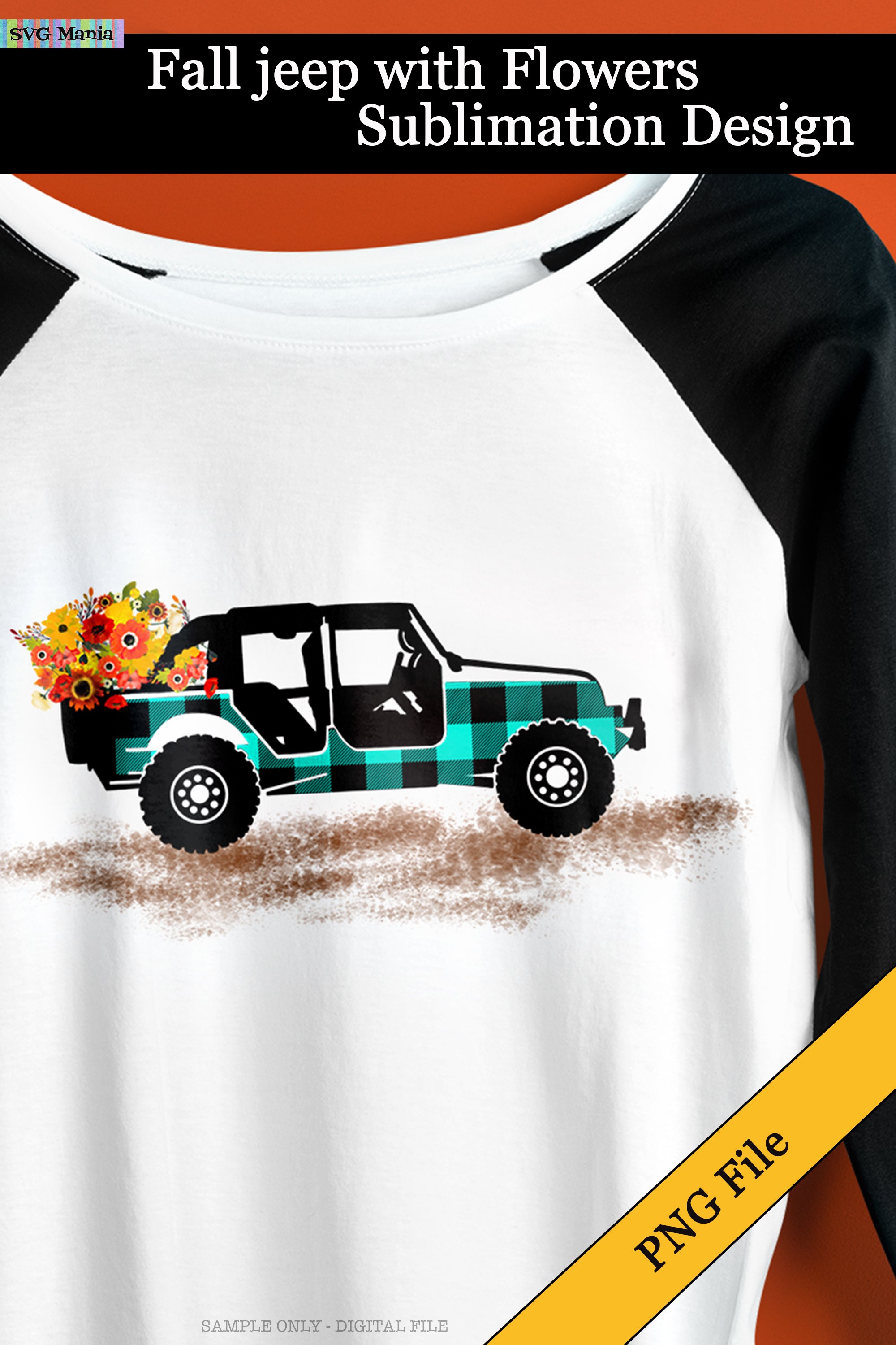 jeep Sublimation Design, Fall Buffalo Plaid jeep Sublimation