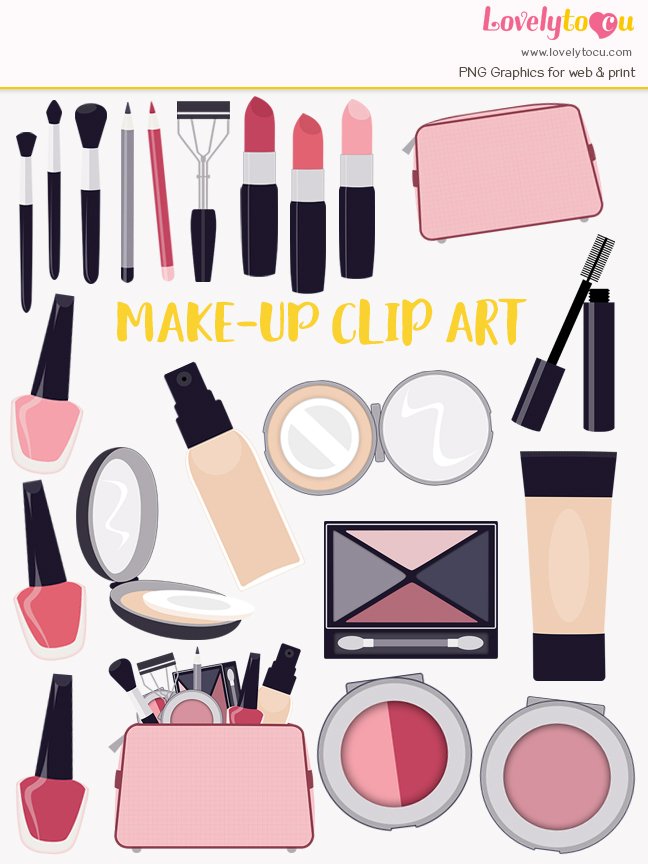 Make-up beauty clipart set