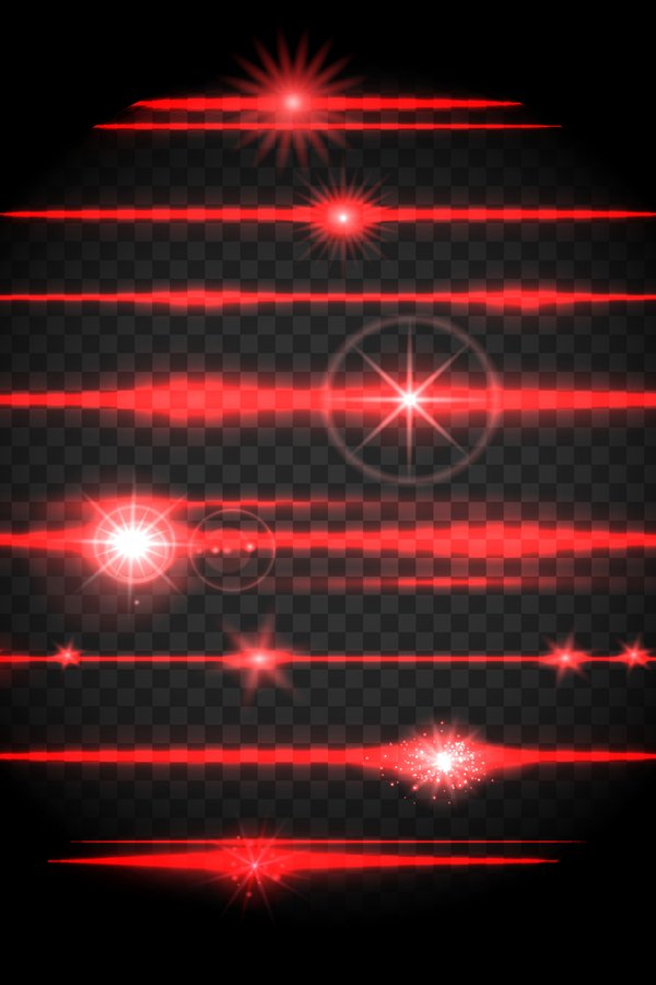 Red laser lens flare set