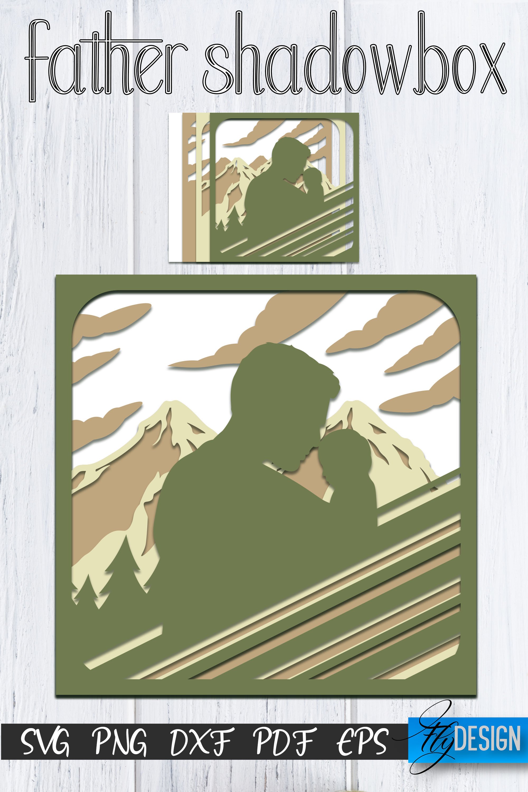 Father's Day Shadow Box SVG, Dad SVG, Daddy Shadow (1888270)