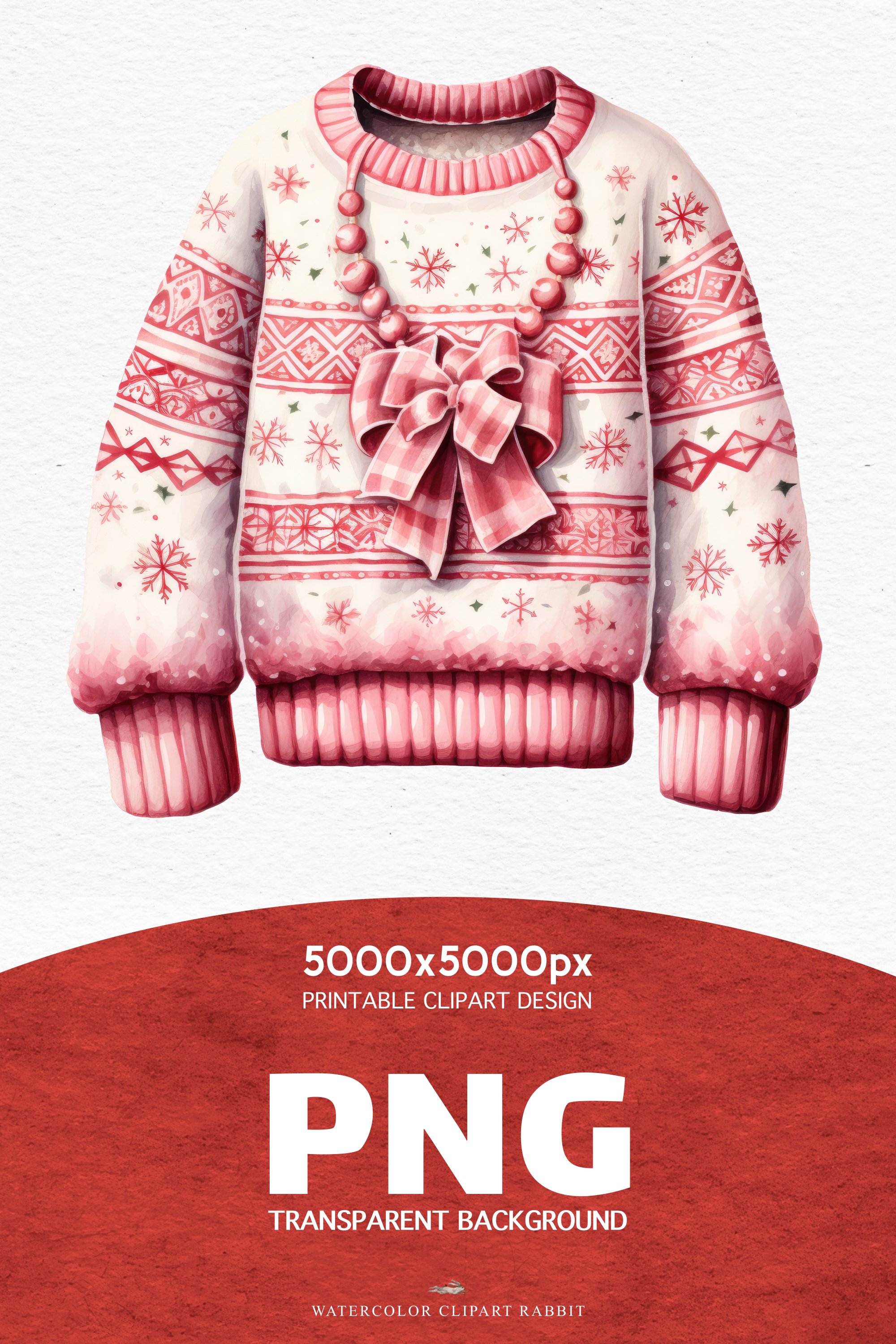 Santa Cozy Christmas Sweater Clipart Winter Clothes PNG Deco