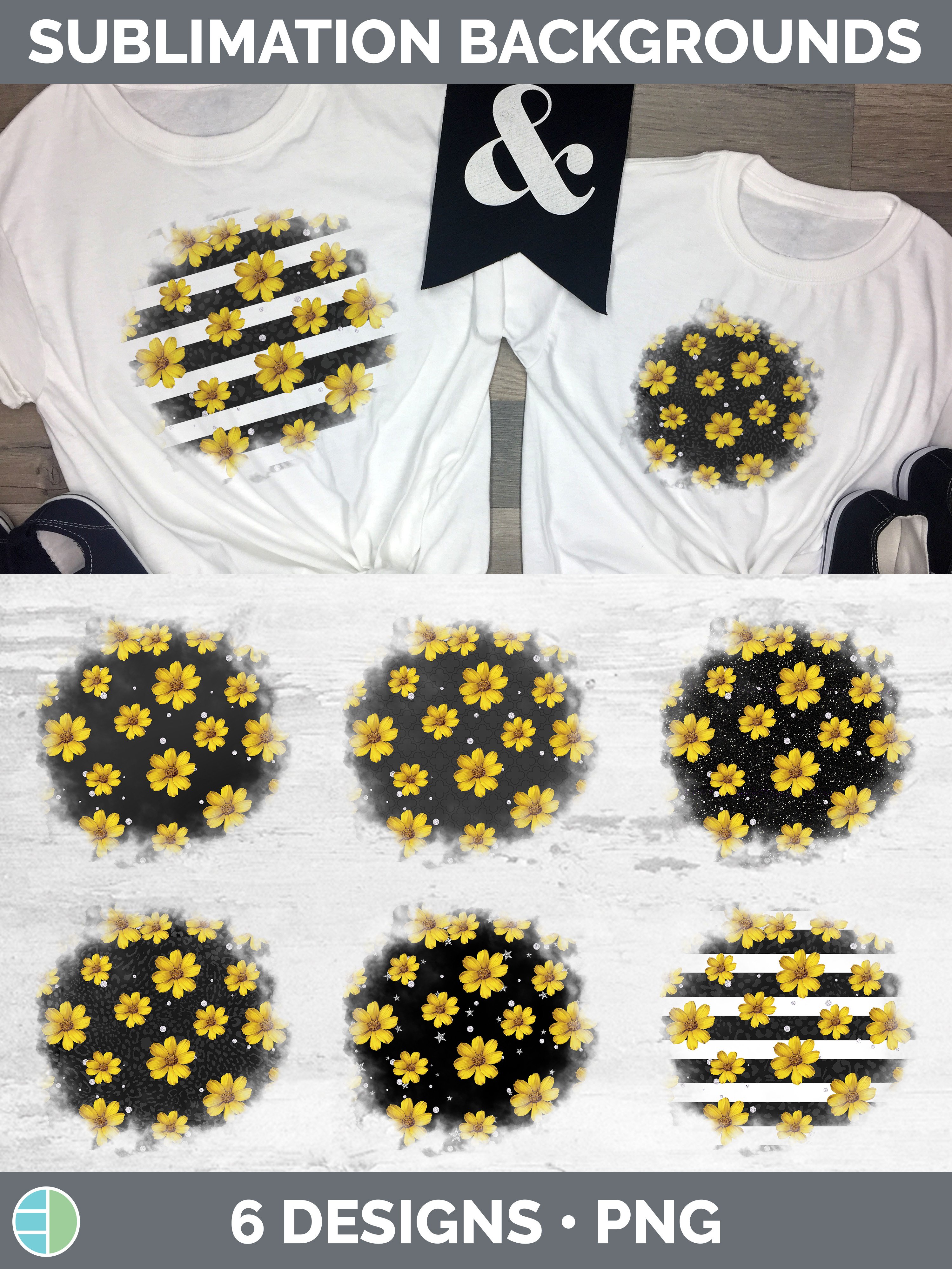 Yellow Flowers Background | Grunge Sublimation Backgrounds