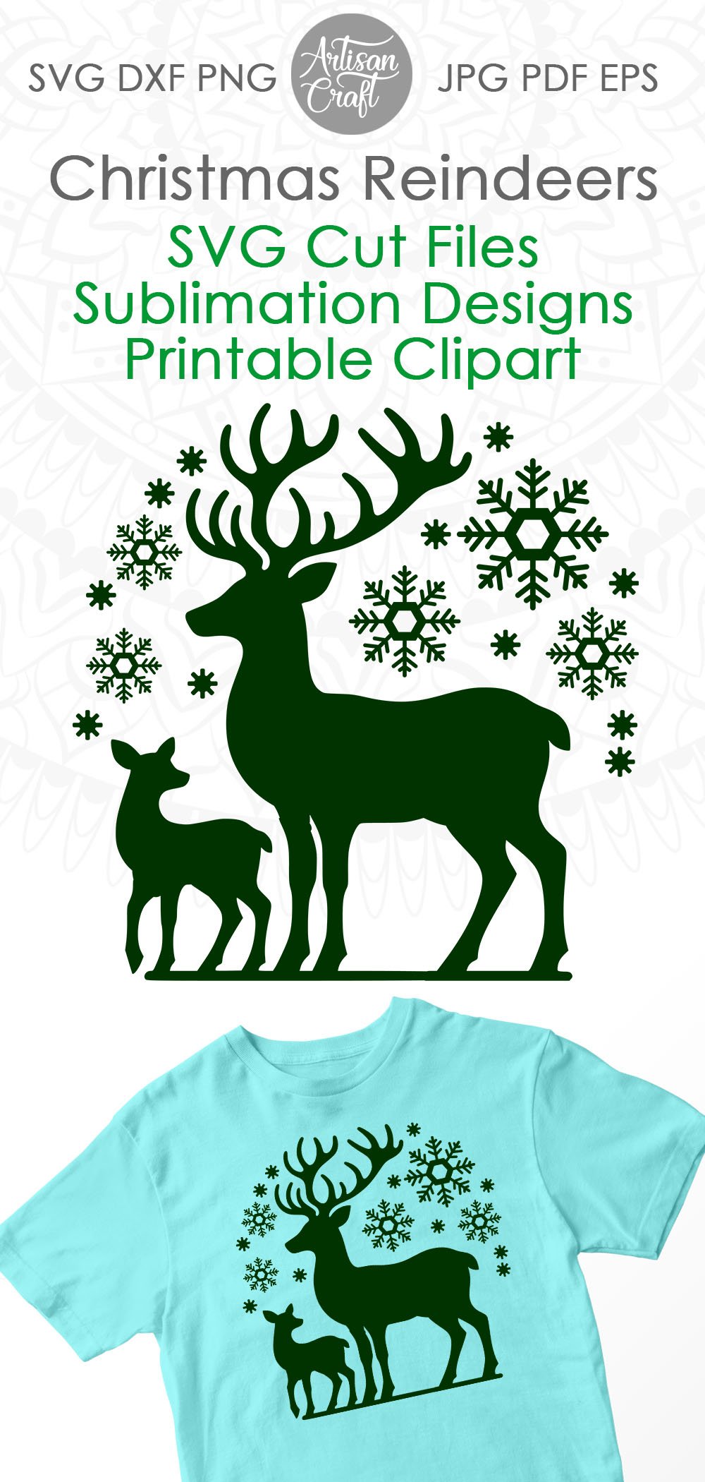 Christmas Reindeer, SVG Cut Files, Reindeer Clipart