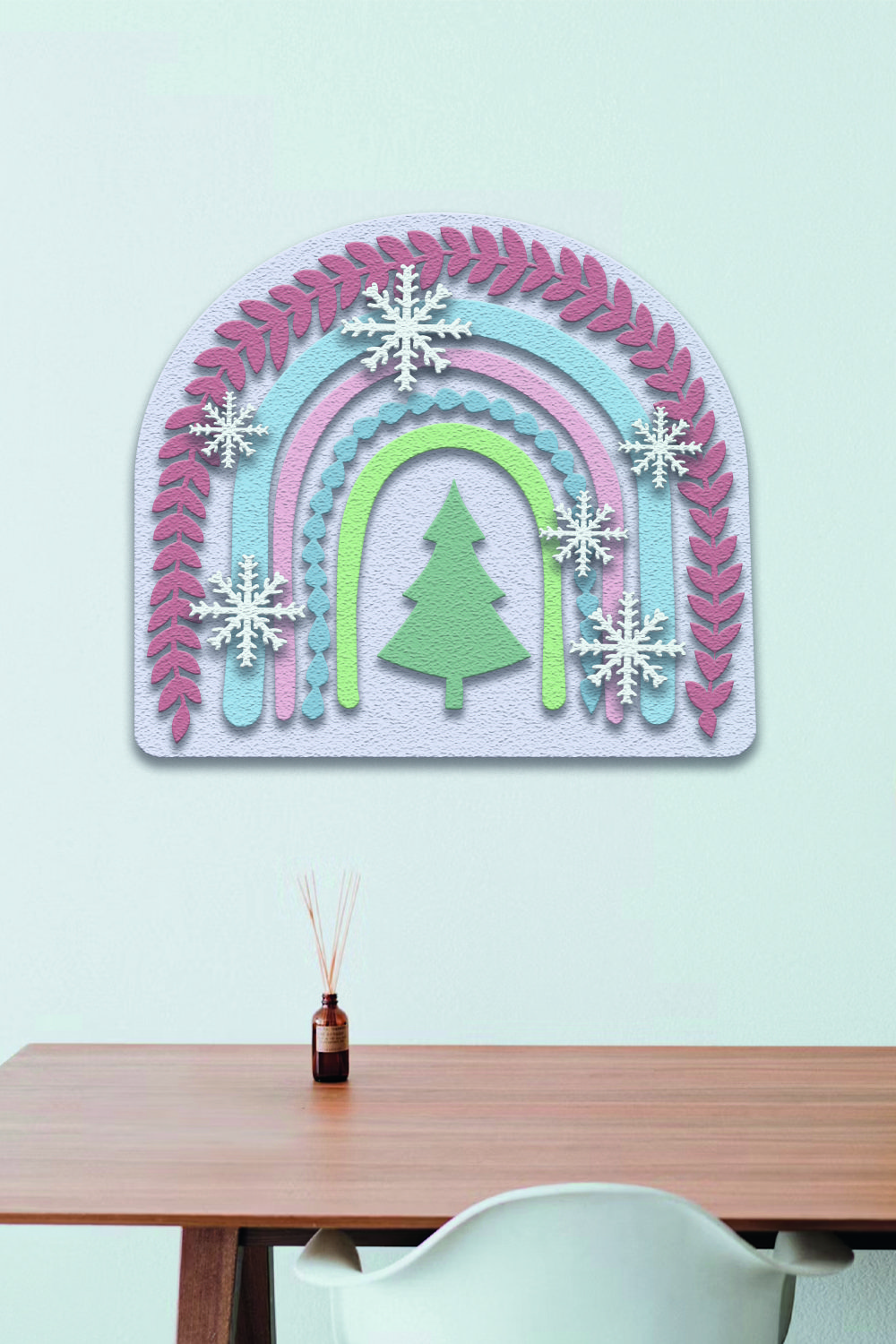Rainbow Winter Decoration, Laser Cut File