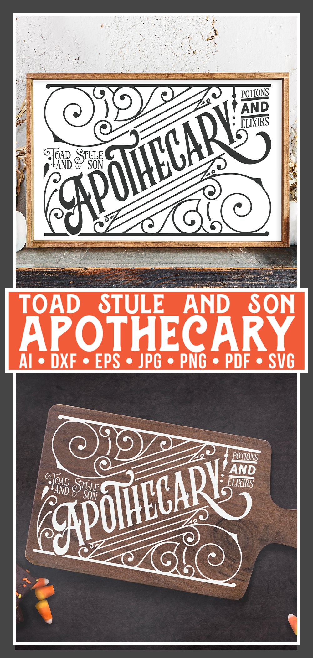 Toad Stule and Son Apothecary Vintage Halloween Sign