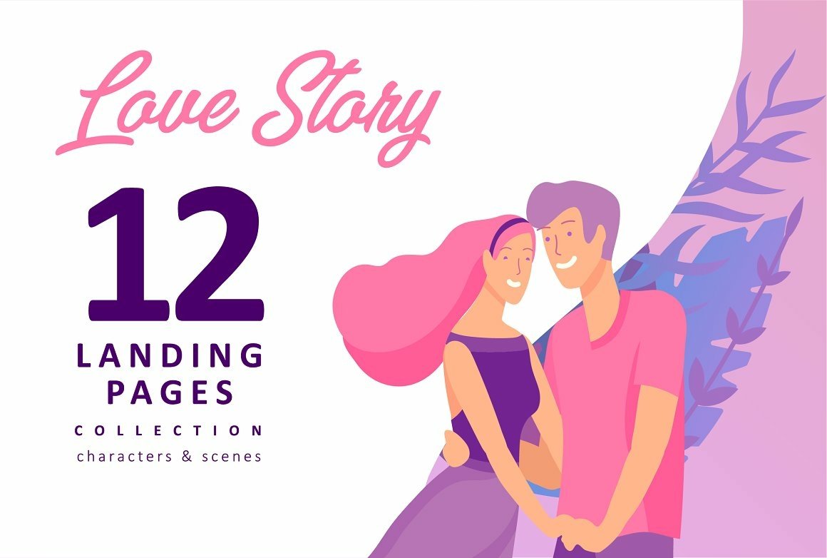 Love Relationship. Landing pages