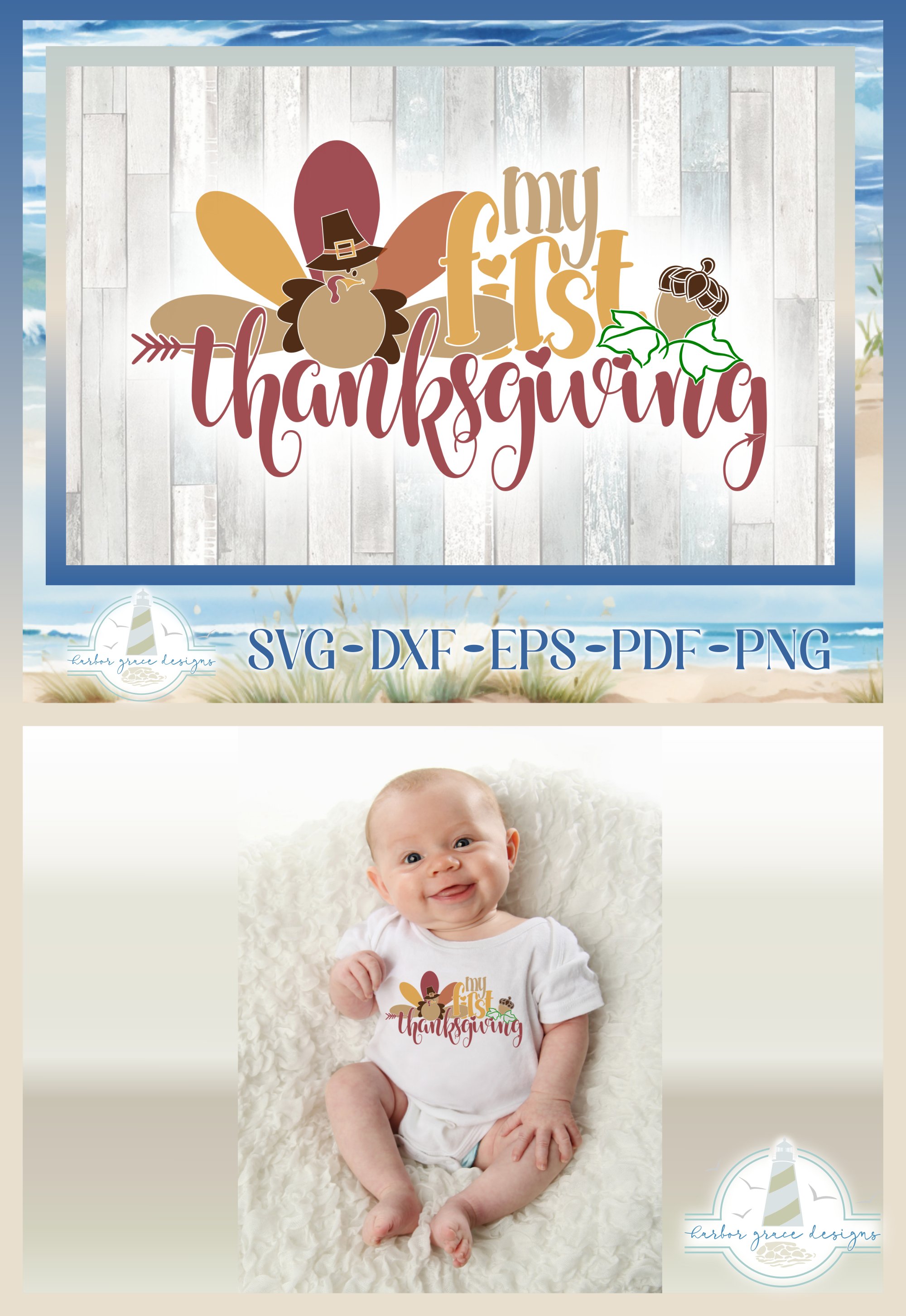 My First Thanksgiving SVG - Baby 1st Holiday