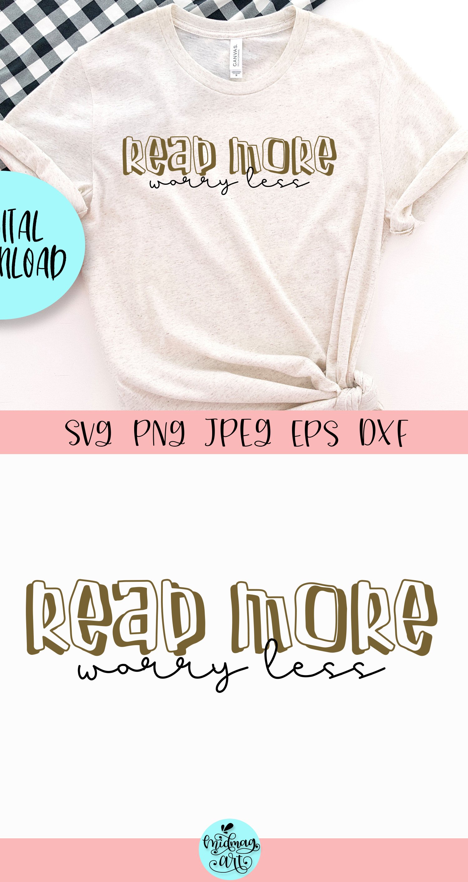 Read more worry less svg, inspirational svg