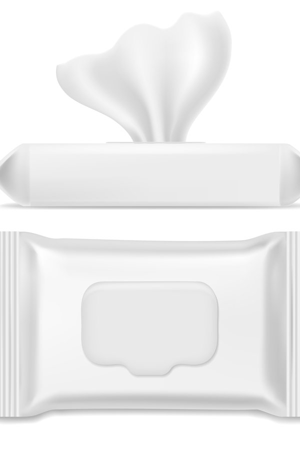 Napkin pack. Antibacterial packs, wet wipes hygiene paper ha