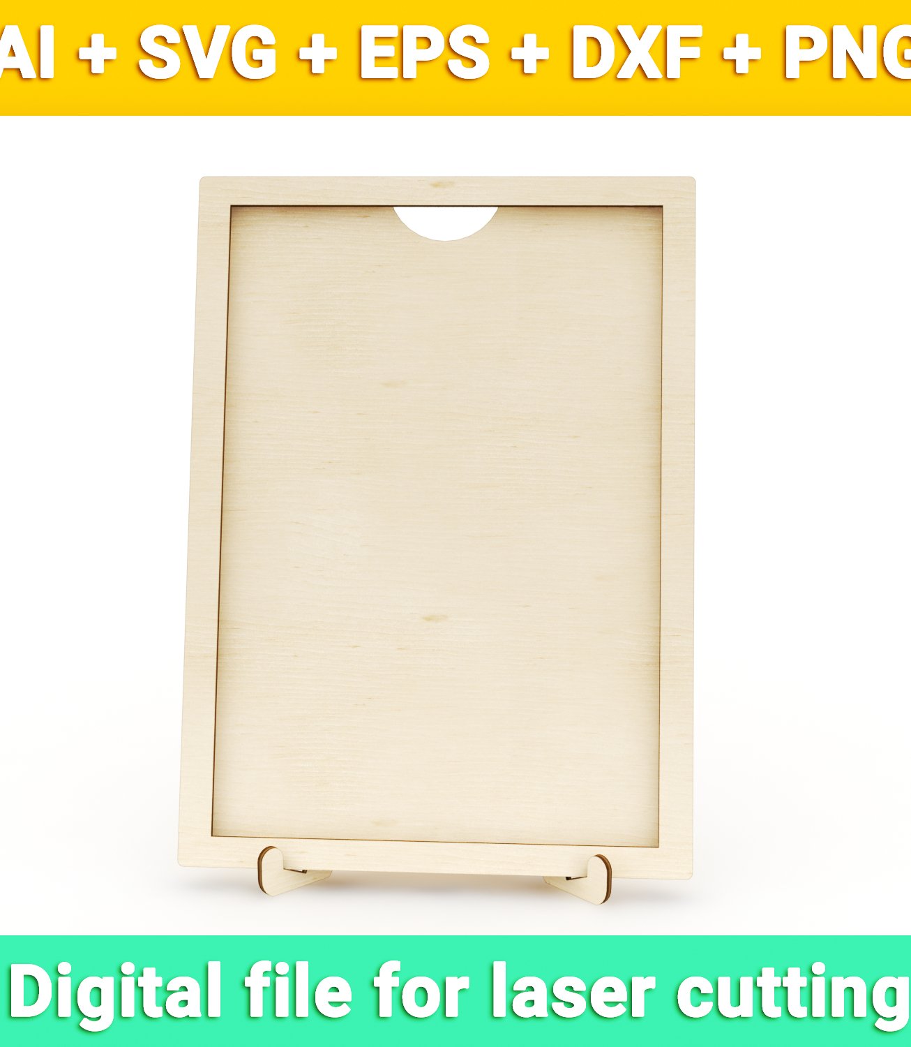 Frame A4 with stand vector for CNC svg vector file