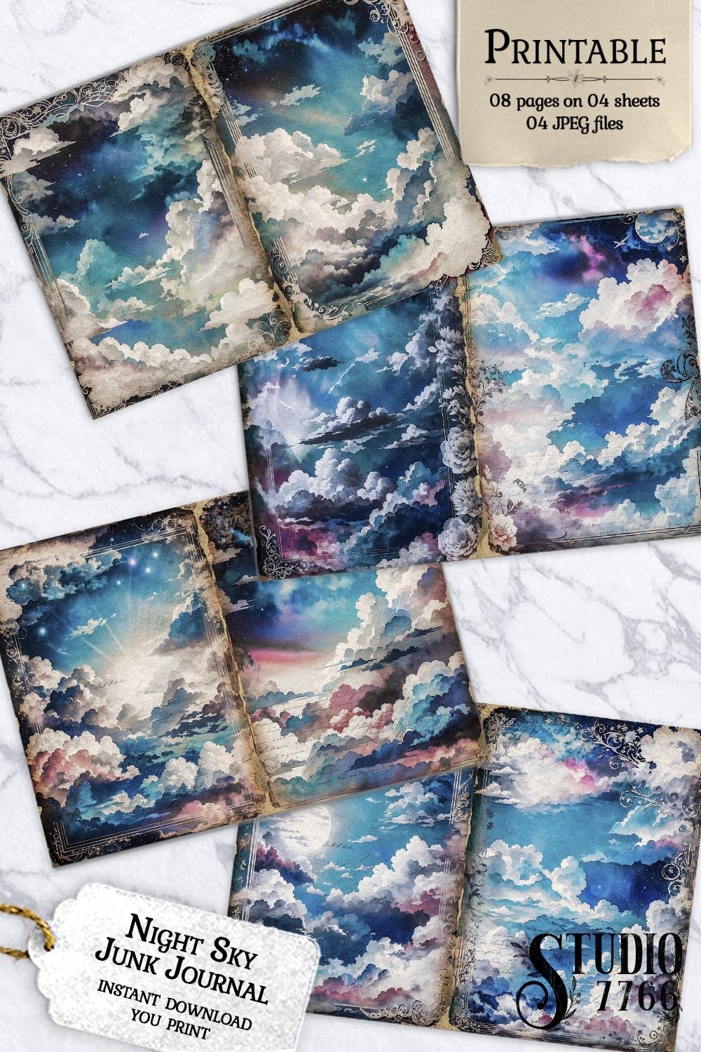 Night Sky Junk Journal Pages