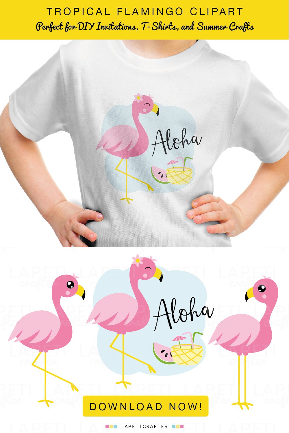 Pink Flamingo Vector | Aloha Flamingo Designs for Parties