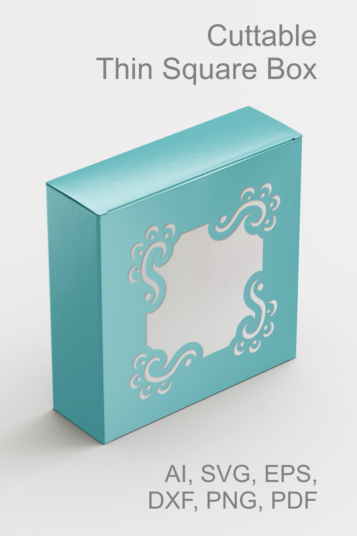 Frilly Window Thin Square Favor Box Template SVG
