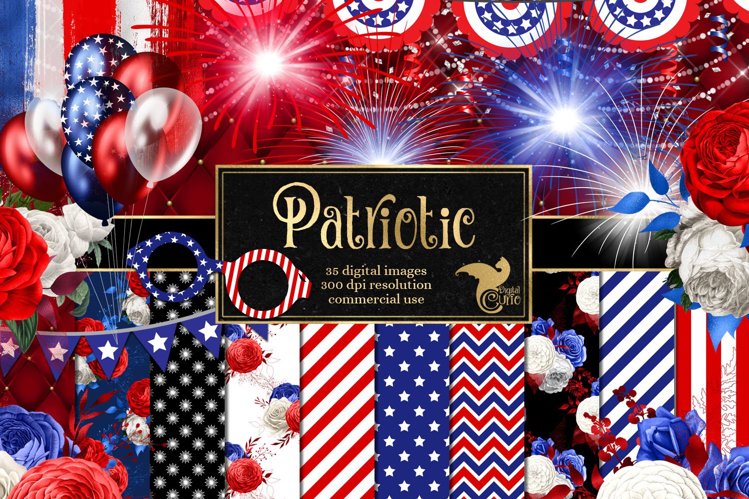 Patriotic Digital Scrapbook Kit