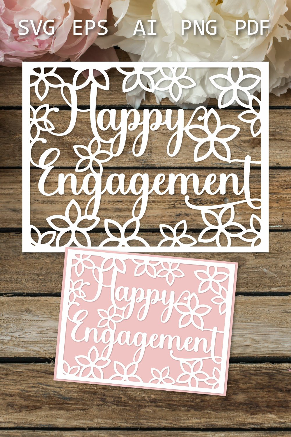 Happy Engagement Card, On your engagement Layered card SVG