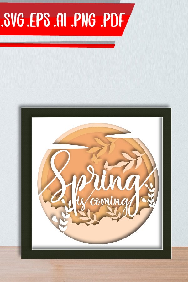 Spring layered papercut 2 - svg eps ai png pdf