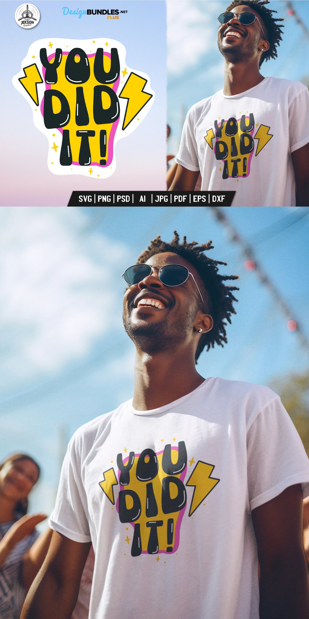 Motivational Sticker, You Did It Quote Inspirational Badge