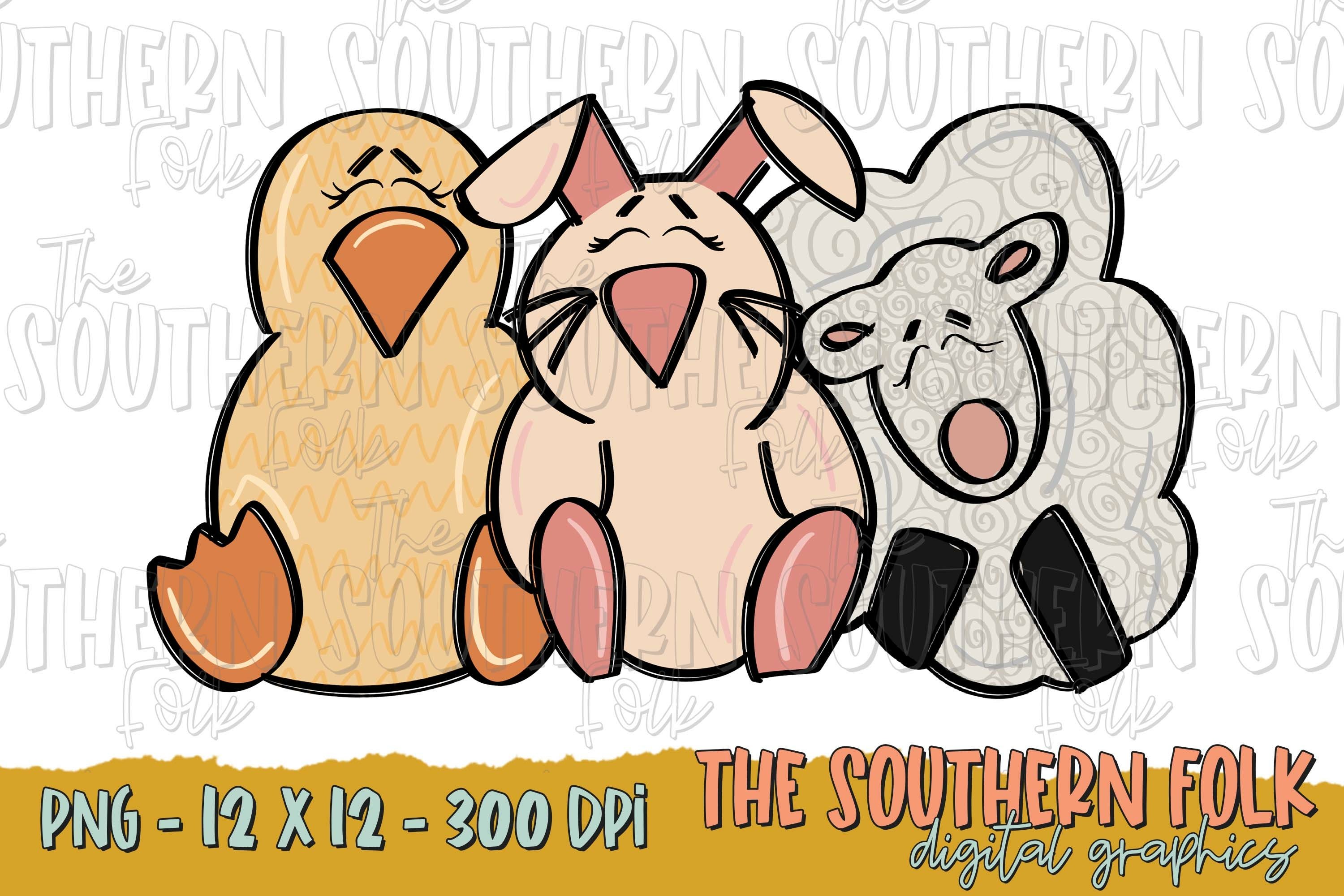 Easter Trio PNG File, Sublimation Design