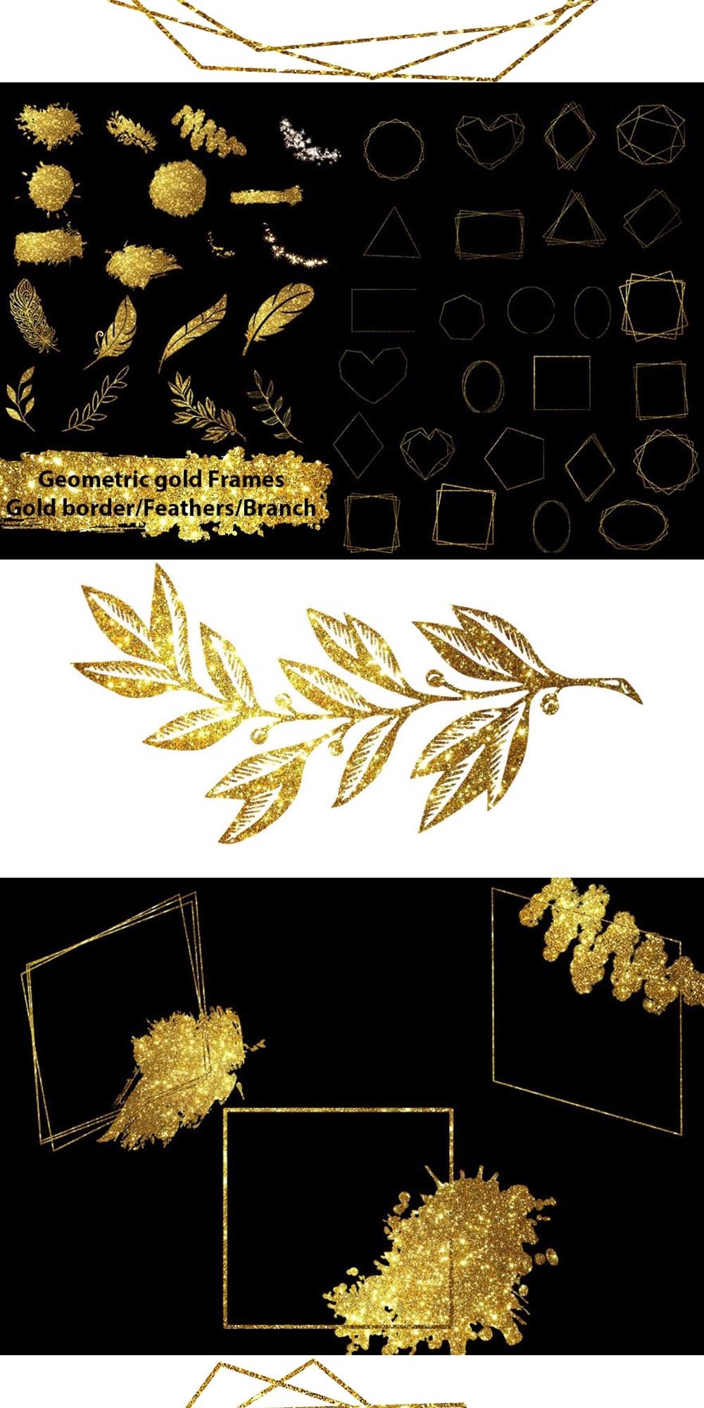 Geometric golden frames, golden texture, branch, feathersSVG Geometric golden frames, golden texture, branch, feathersSVG