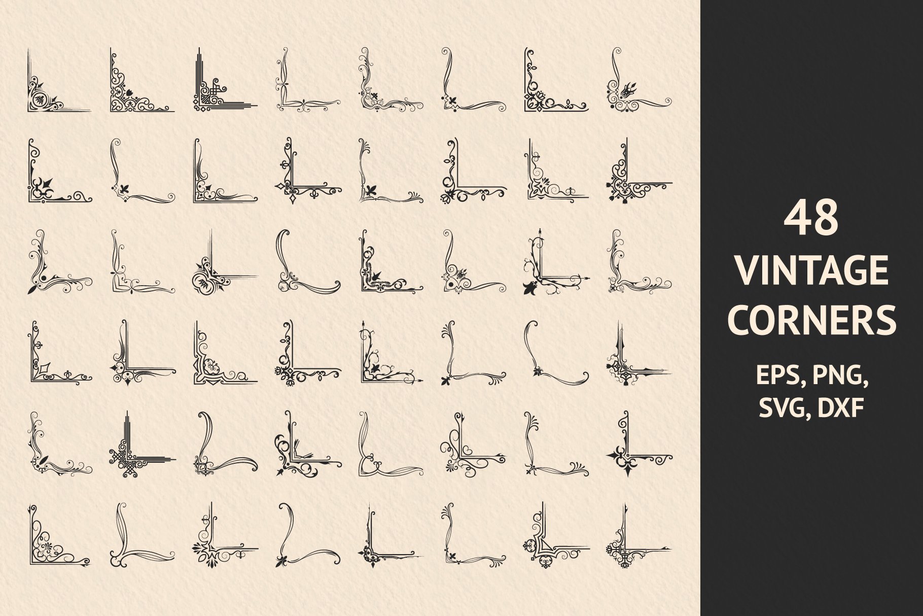 48 Vintage Page Corner Borders (596269)
