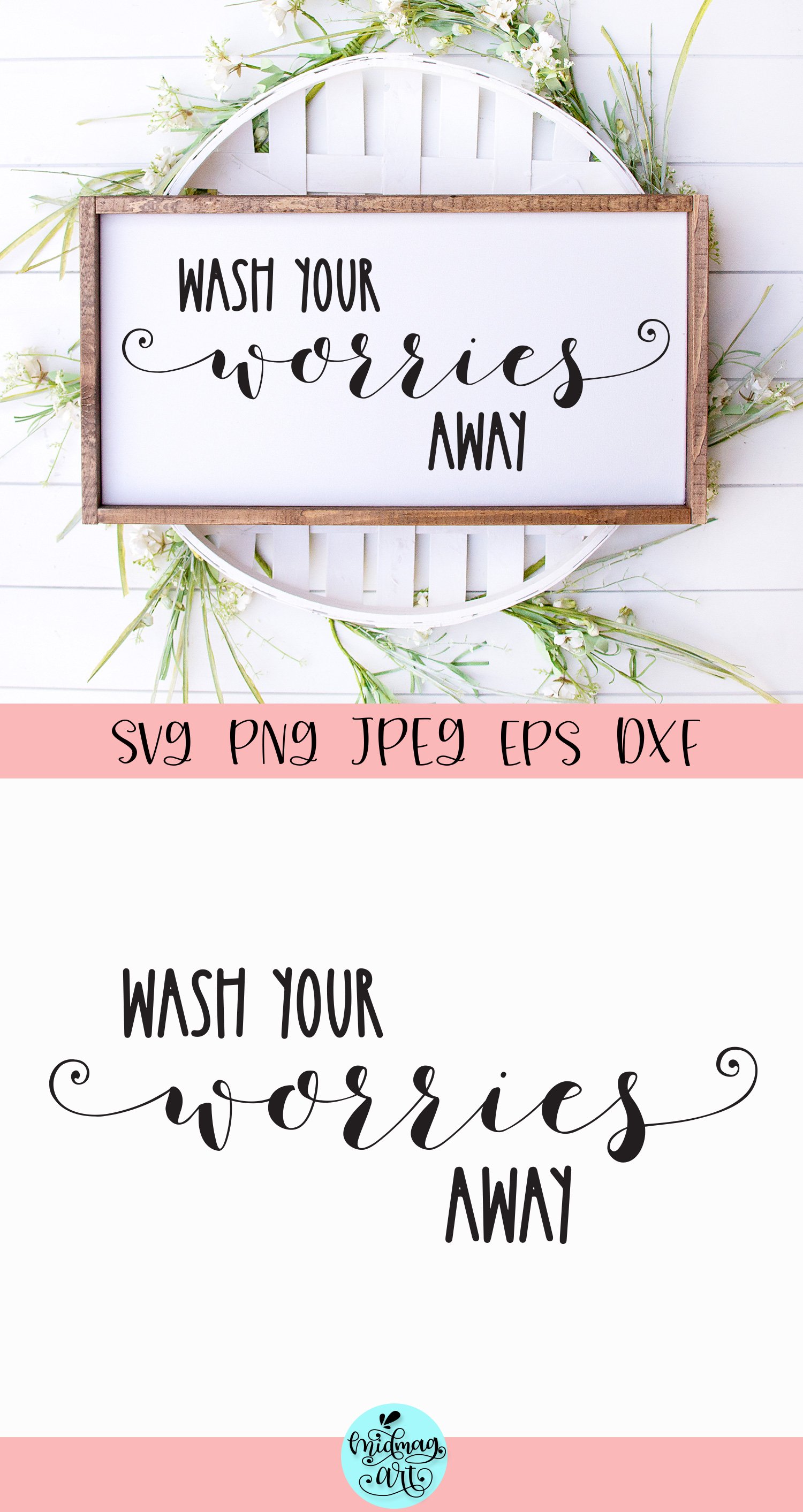 Wash your worries away wood sign svg, bathroom sign svg