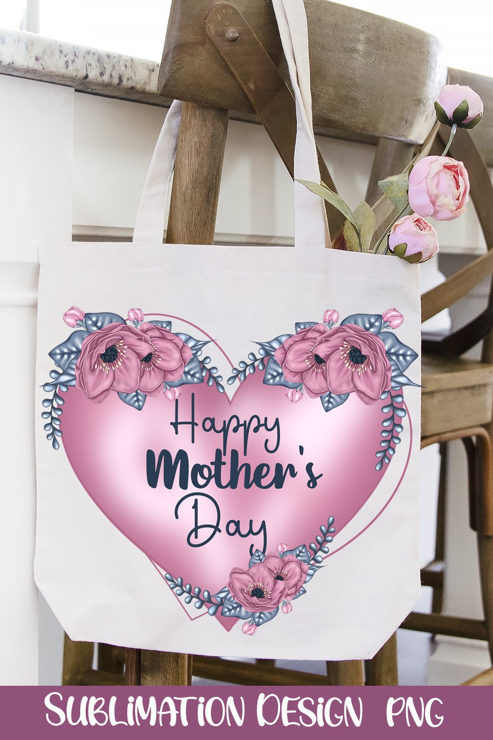 Happy Mothers Day Sublimation Designs | Flowers Heart