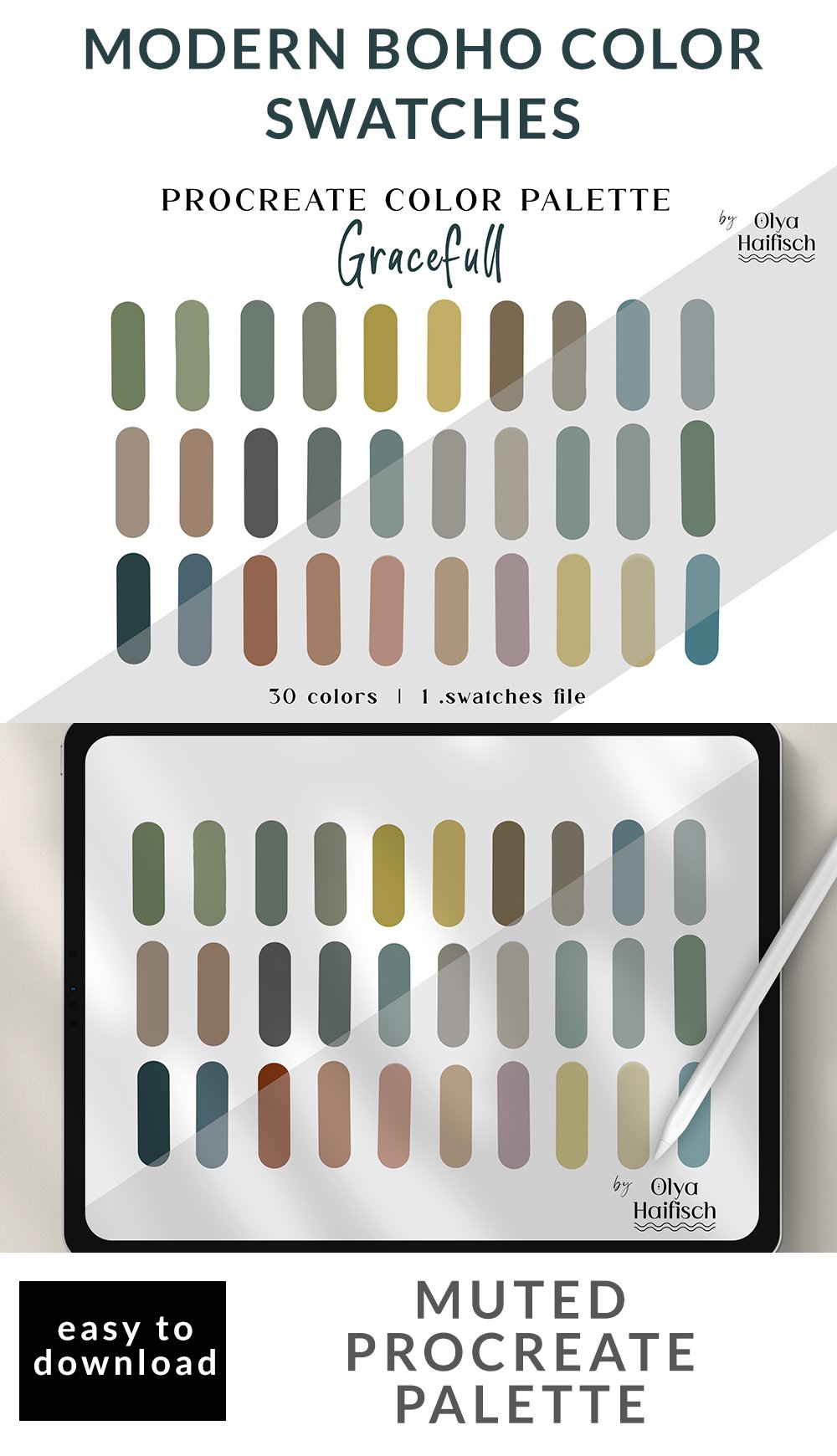 Boho Procreate Color Palette Trendy Color Swatches