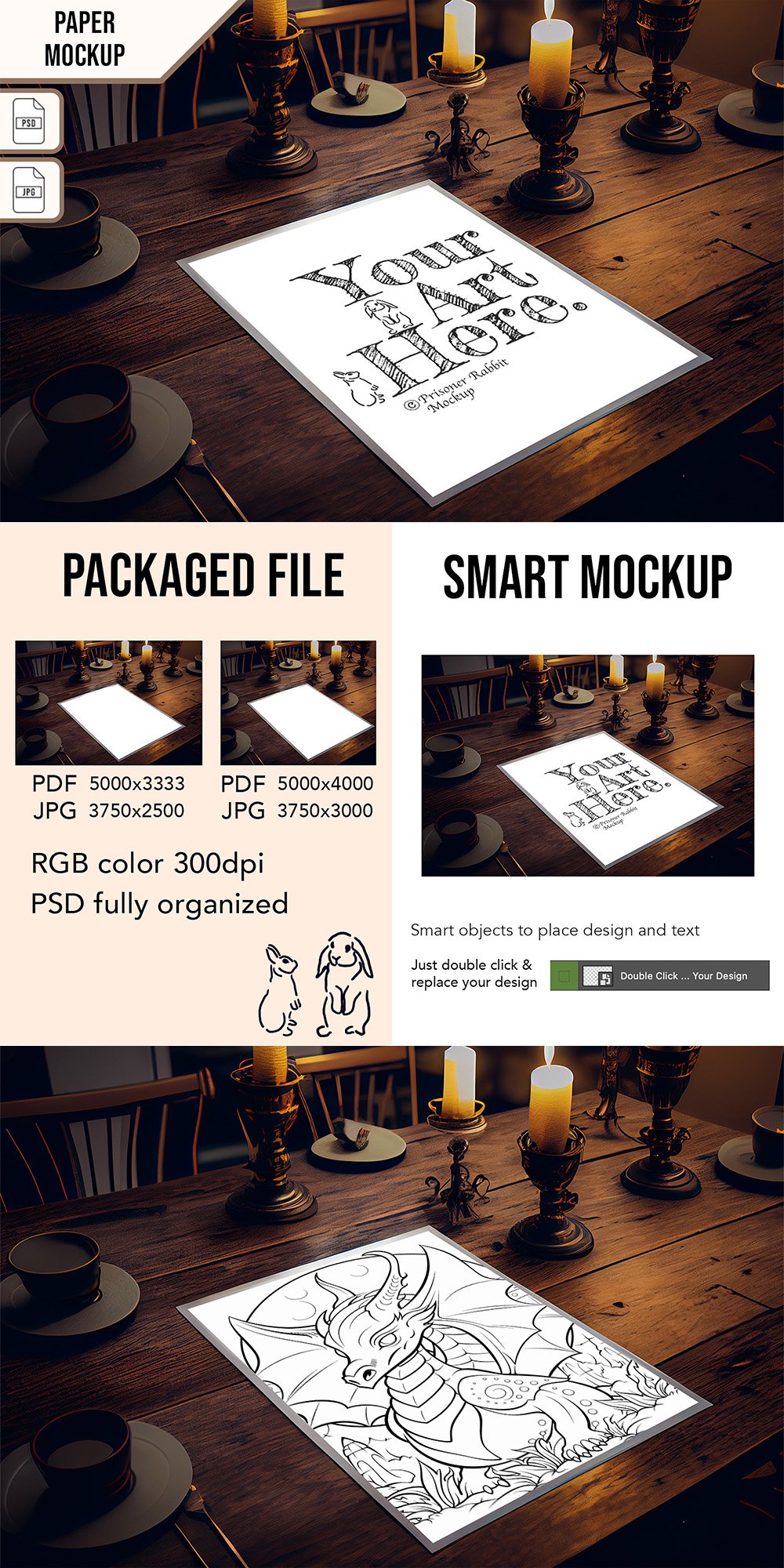 Paper Smart Mockup PSD & JPG Template Graphic (2772692)