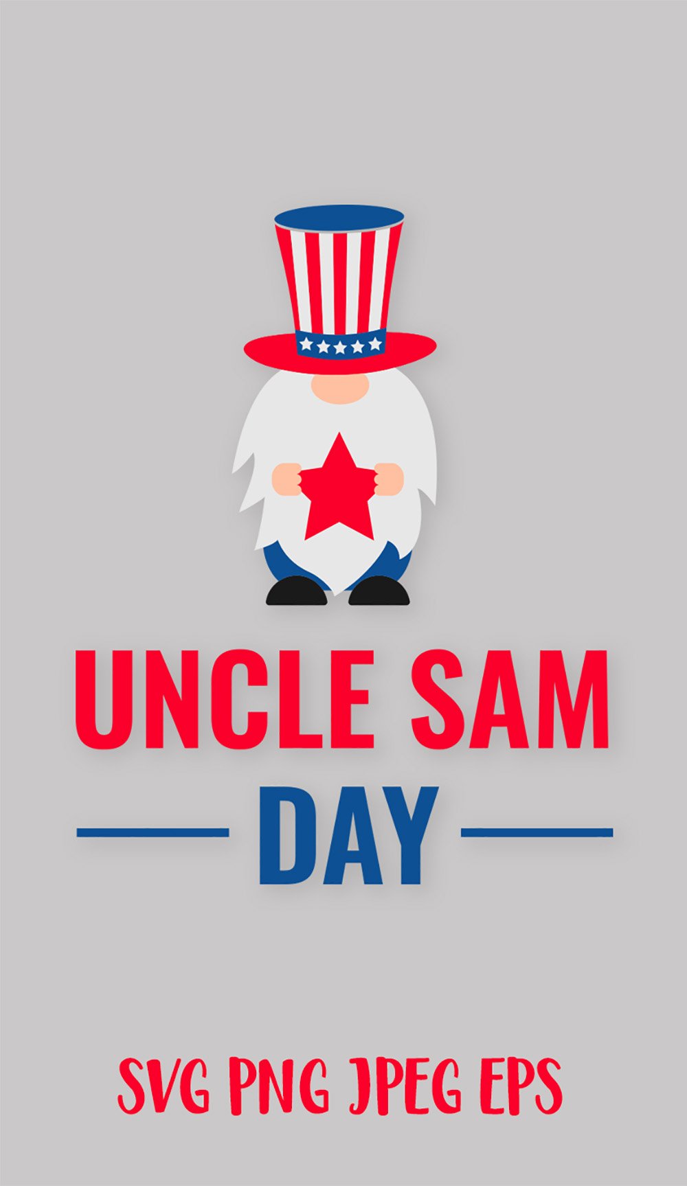 Uncle Sam Day SVG. Patriotic Gnome
