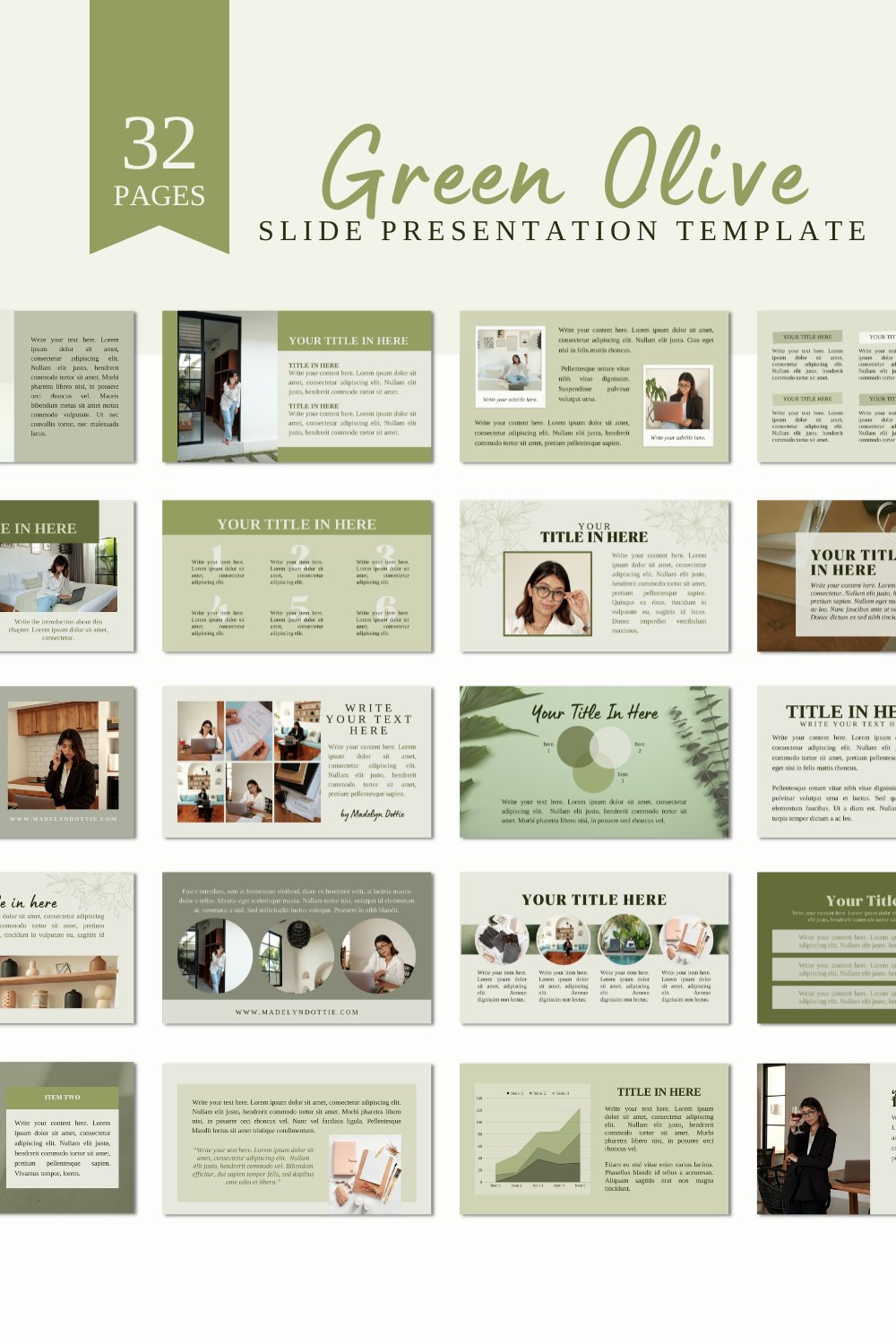 SLIDE Green Olive CANVA TEMPLATE