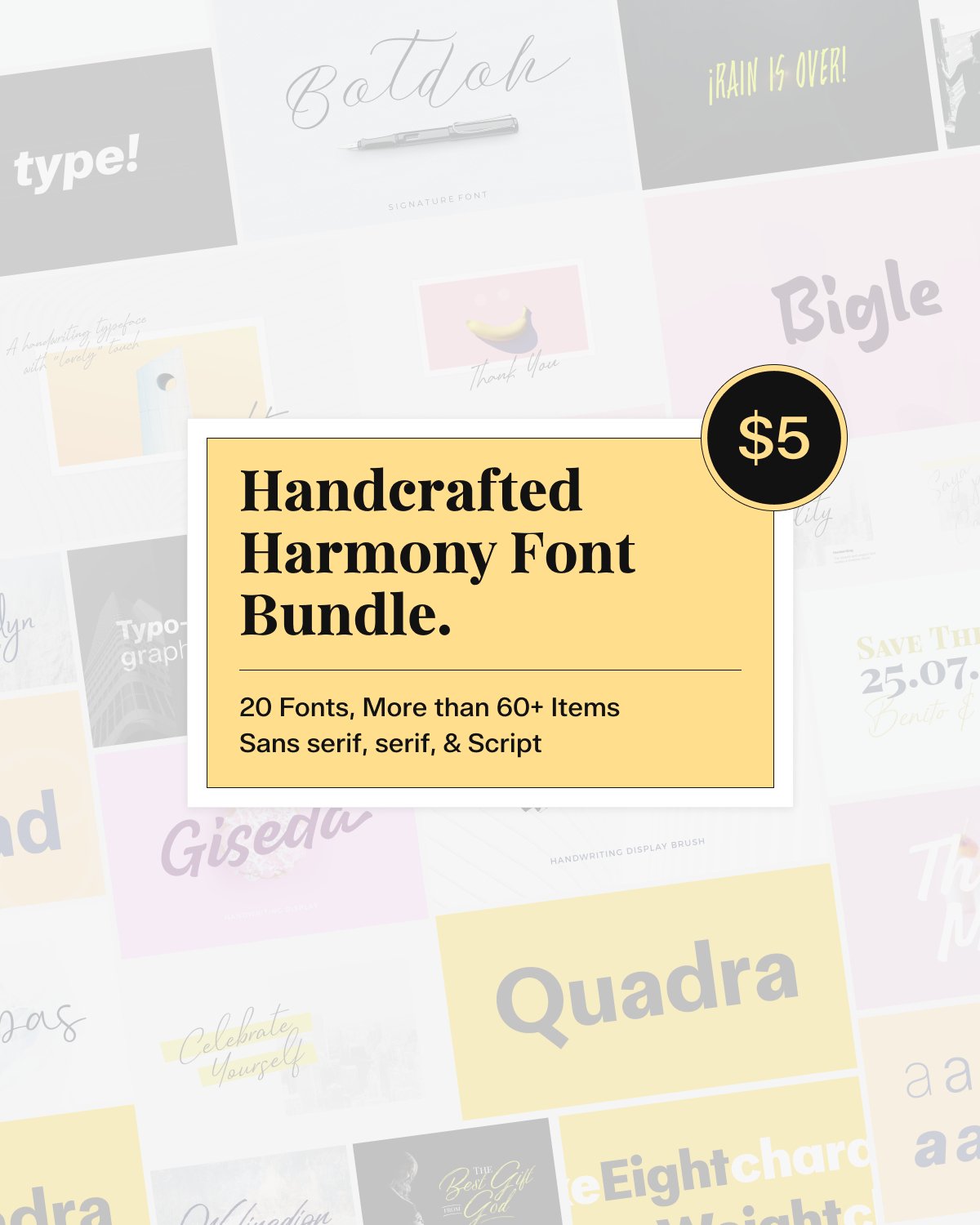 Handcrafted Harmony Font Bundle