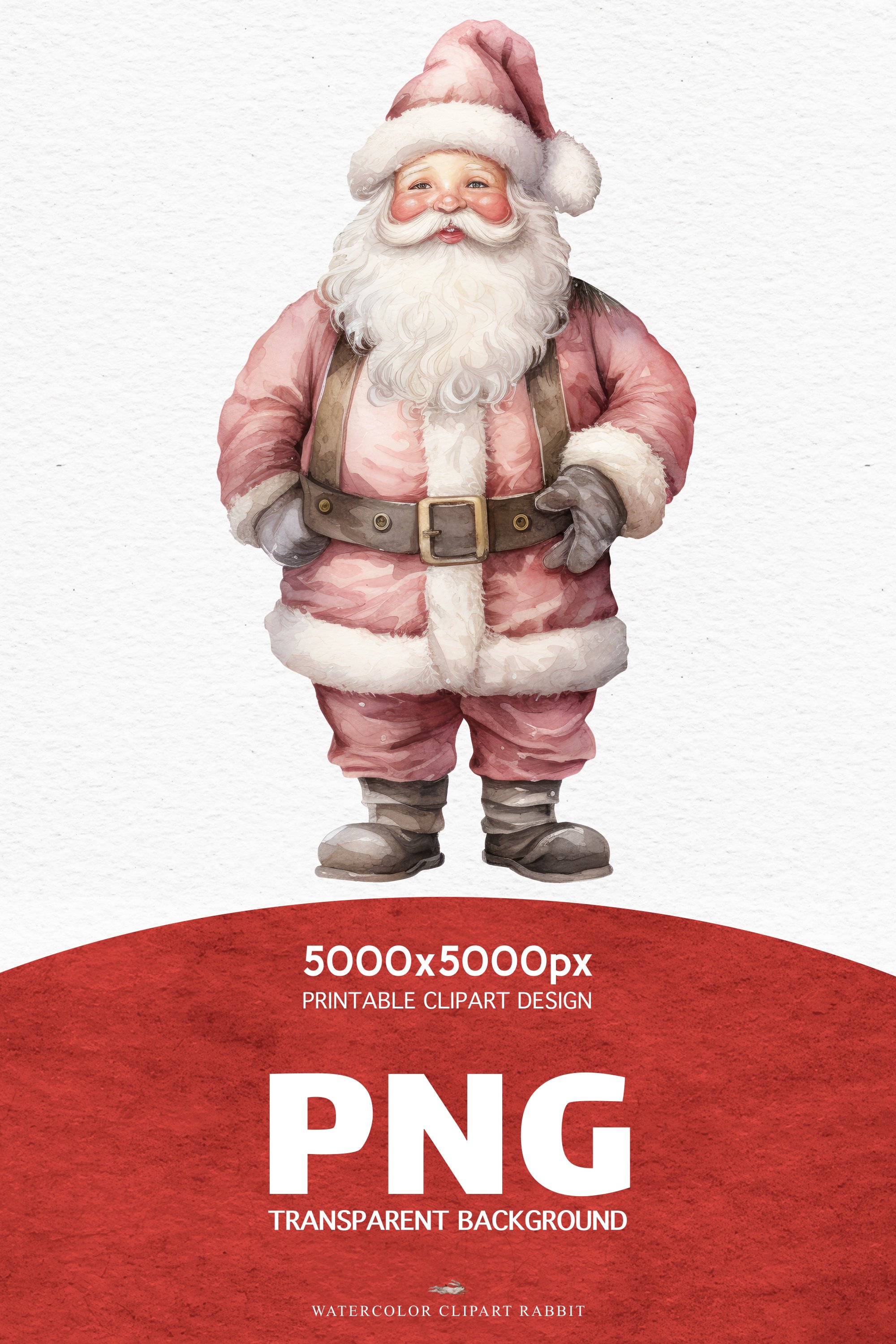 Pink Christmas Santa Claus Winter Clipart PNG Scrapbooking