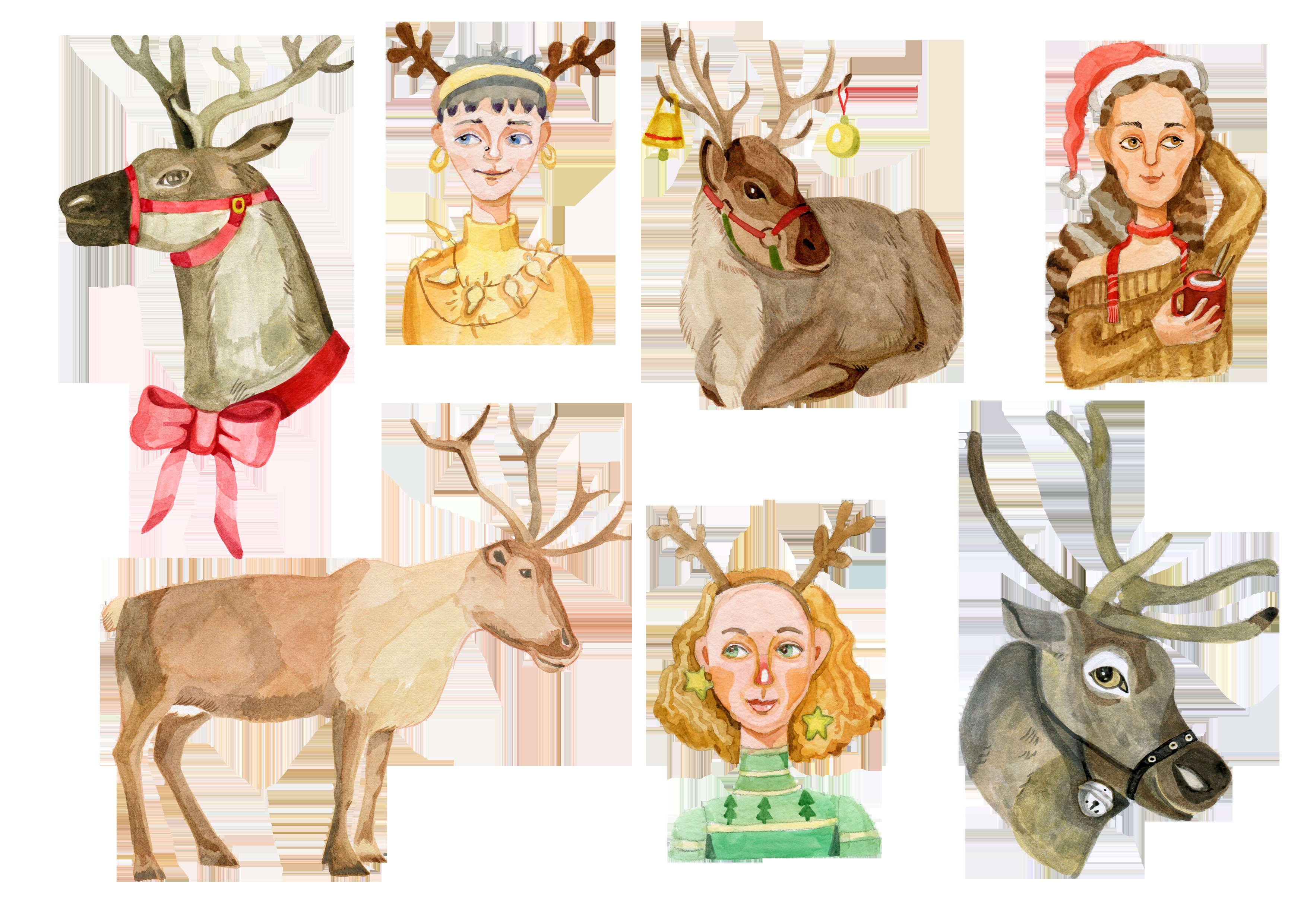 A set of Christmas watercolor illustrations (911976)