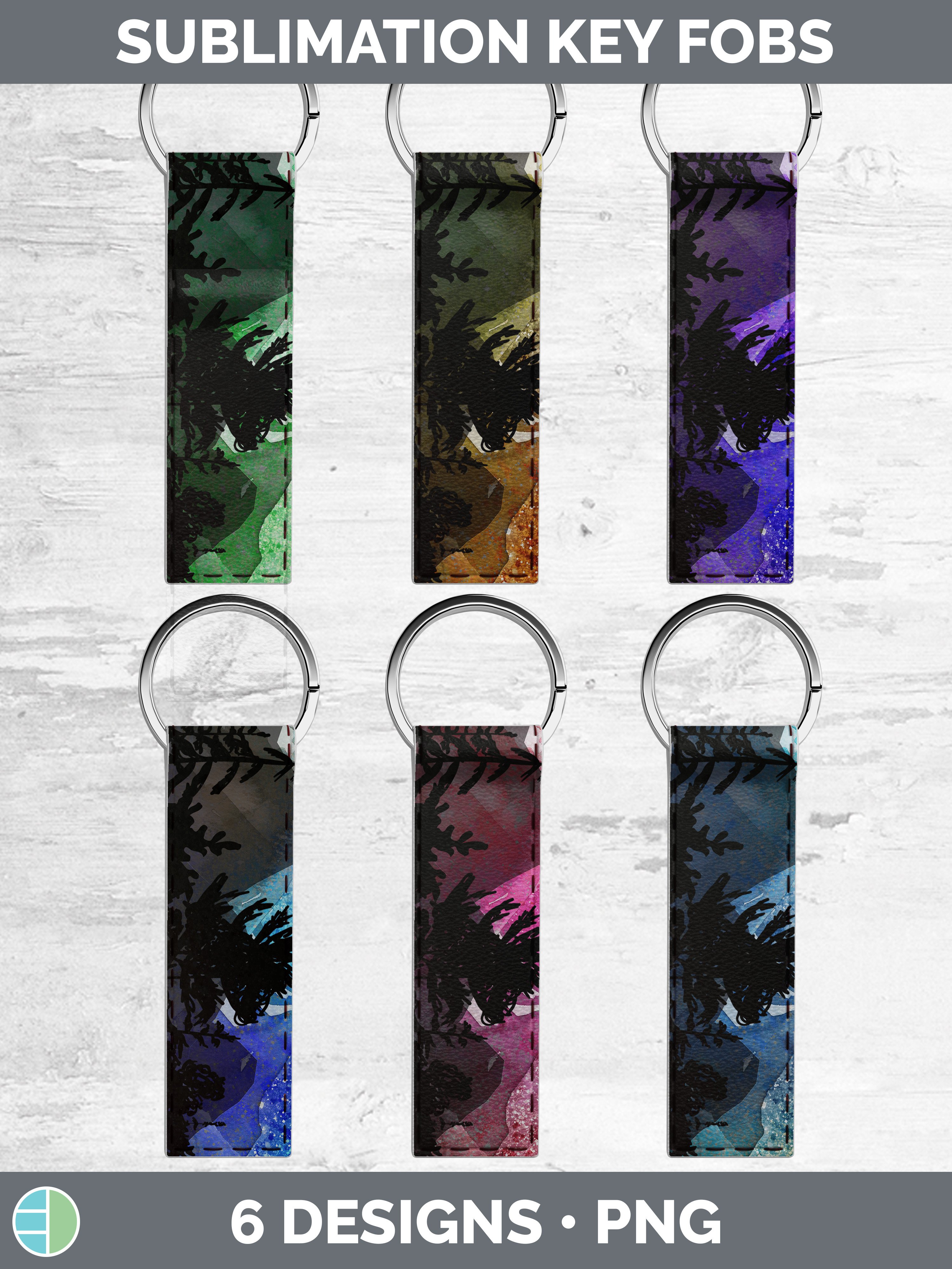 Night Key Fob | Mountain Camping Wristlet Sublimation