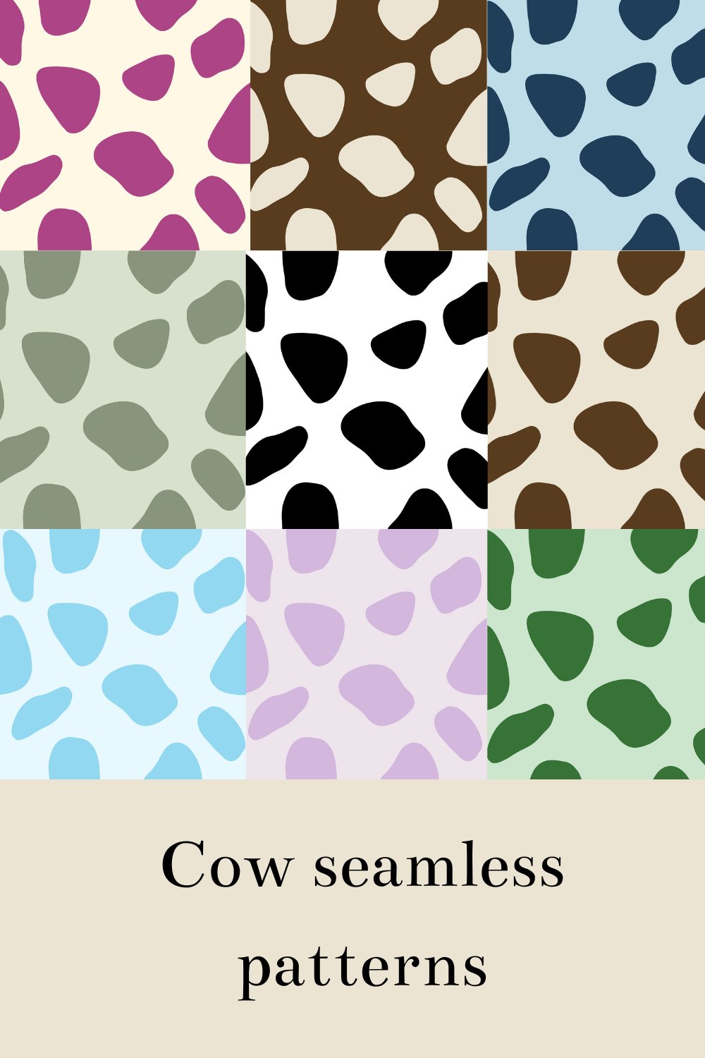 Cow seamless papers pattern for background, wall art decor