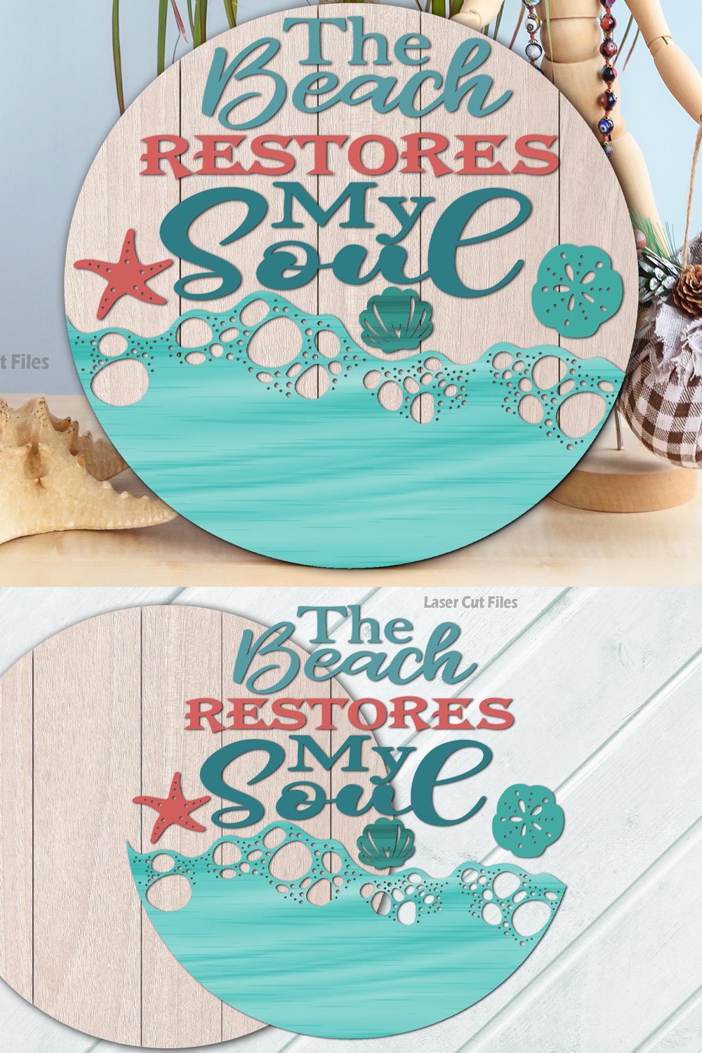 Beach SVG Laser Cut Files | Beach Sign SVG | Wave SVG