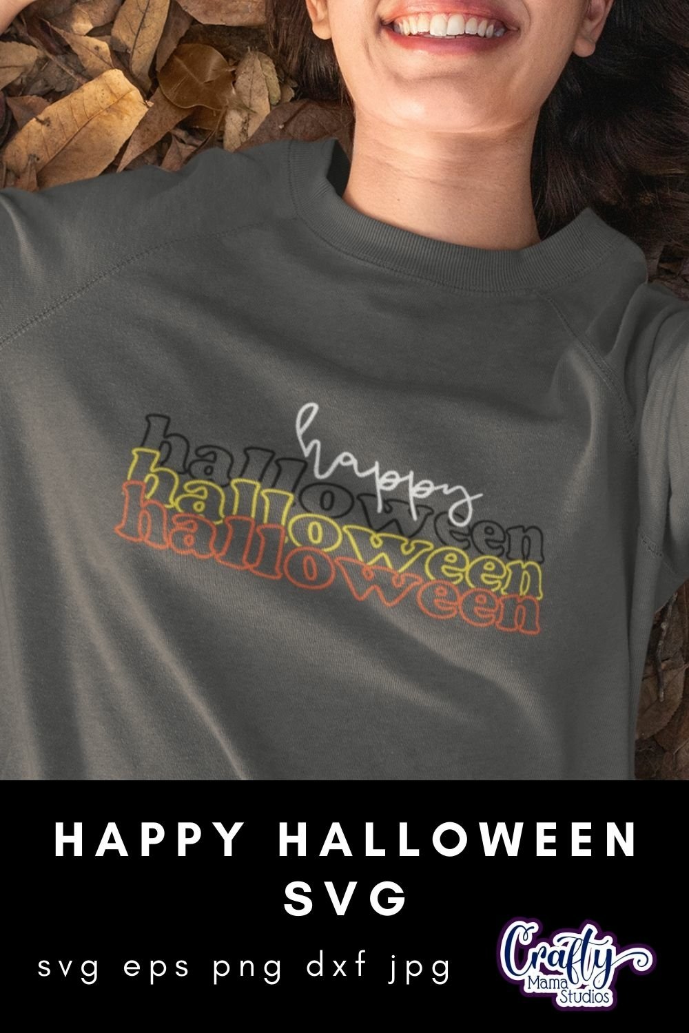 Happy Halloween Stacked Svg Design