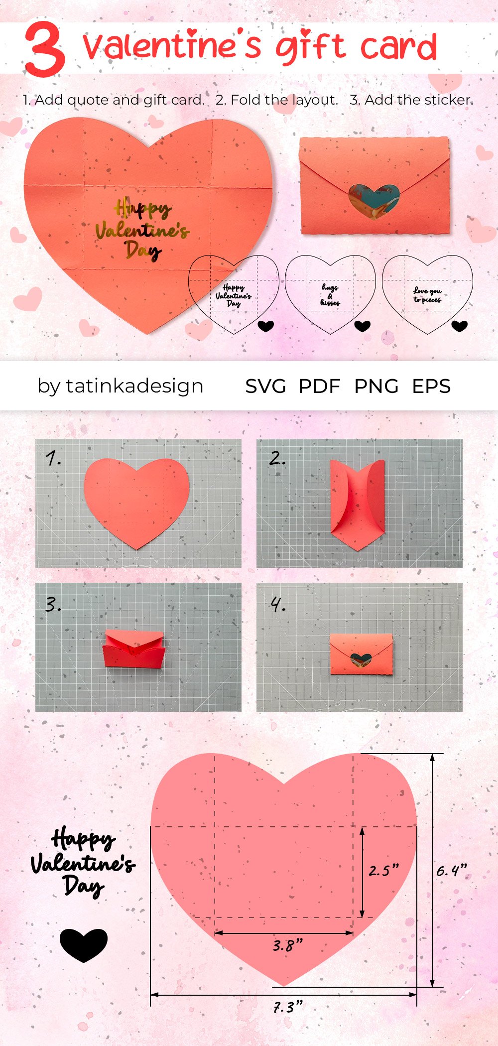 Valentine gift card holder SVG | Gift card heart SVG