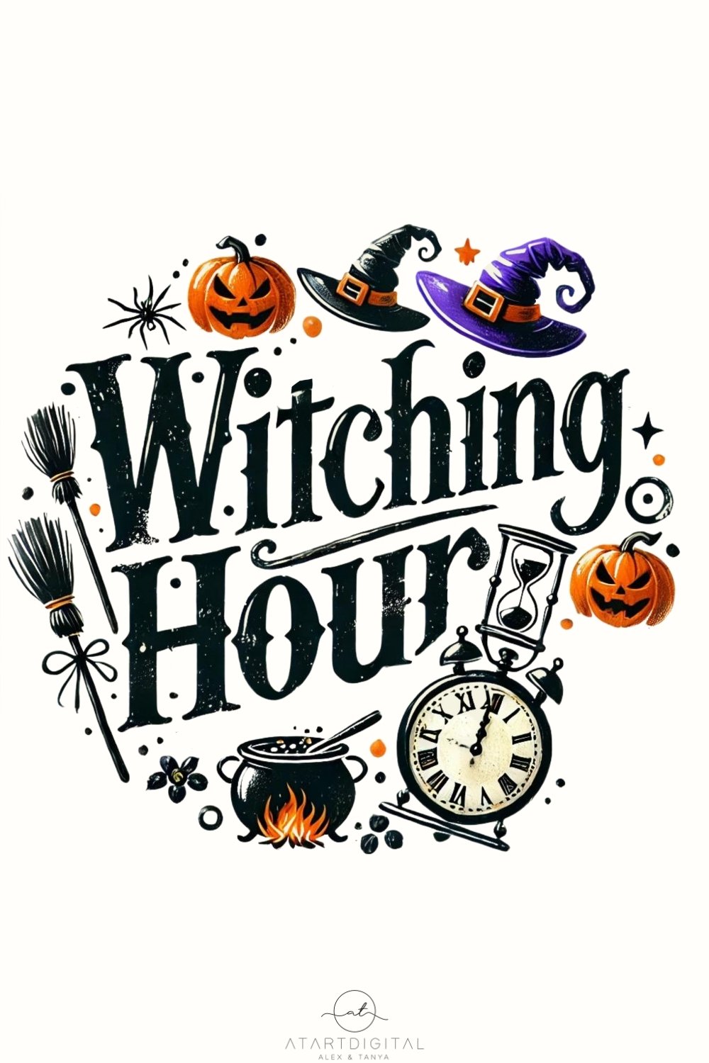 Witching Hour Sublimation PNG, Funny Halloween Designs