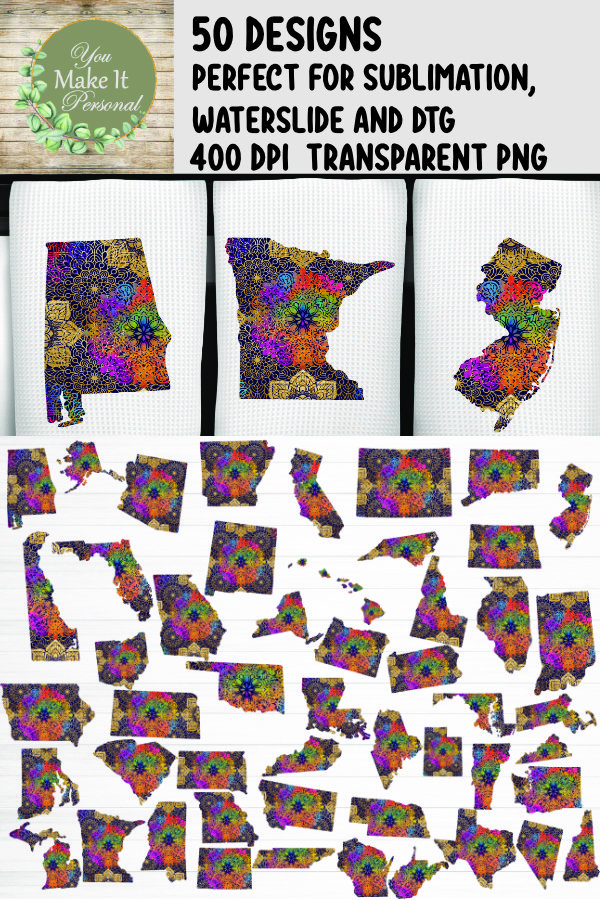 All 50 States, Mandala States, Mandala Design, State Bundle